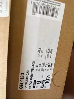 Asics | Shoes | Asics Glacier Greyblack Gell13 Shoe Box Label | Poshmark